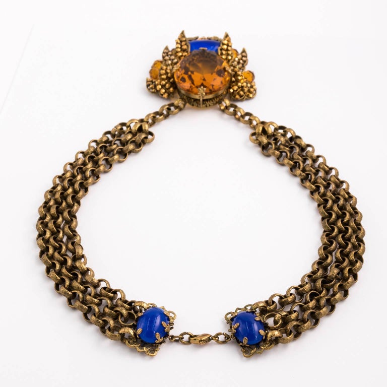Bijoux Heart Necklace with Large Citrine Glass Centre Piece by Dita Von ...
