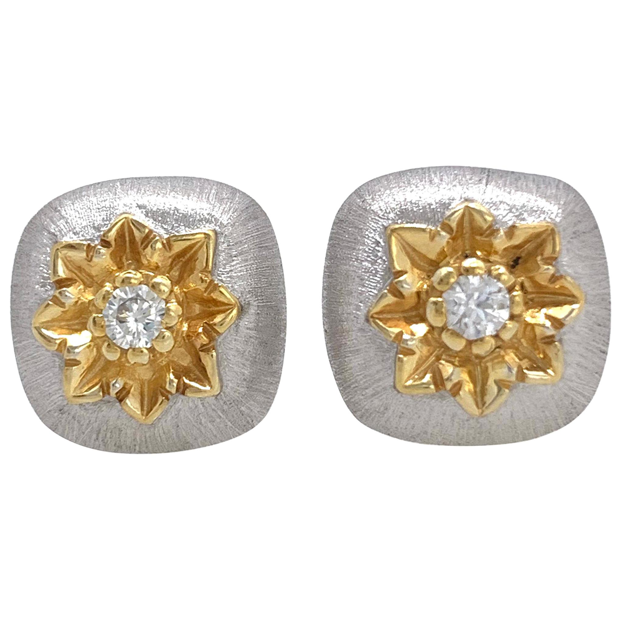 Bijoux Num Fabulous Faux Canary Diamond Button Earrings at 1stDibs