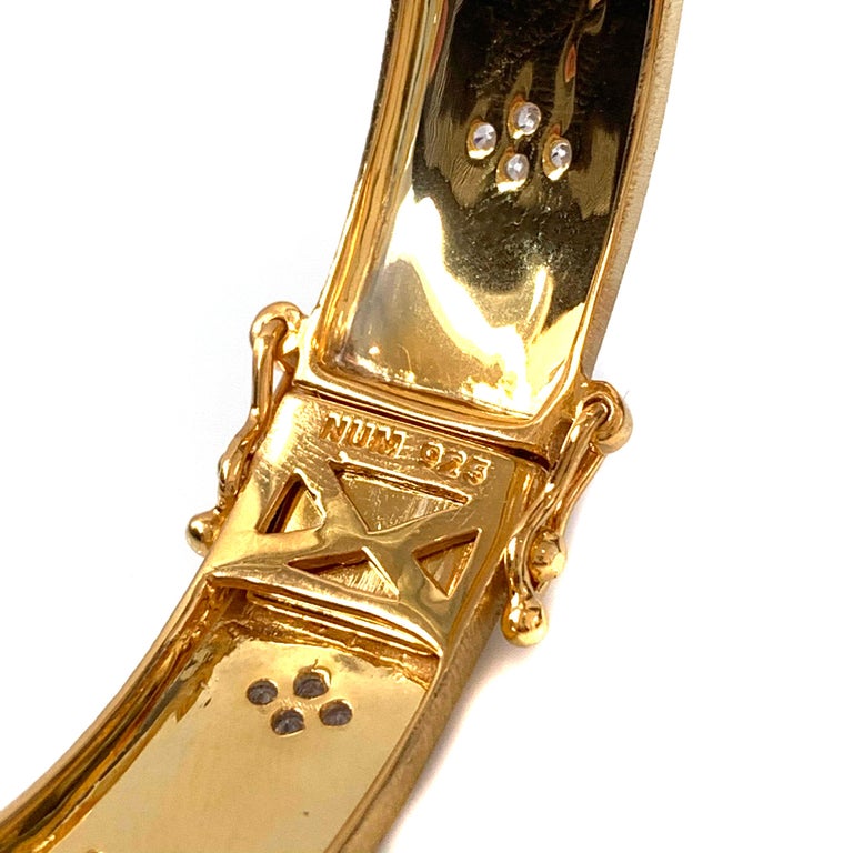 Bijoux Num Hand-engraved Star Pattern Vermeil Thin Bangle Bracelet at ...