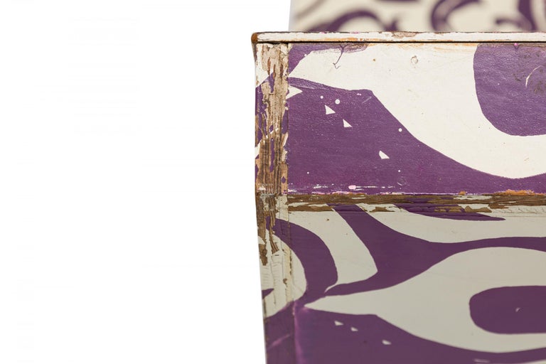 Bill Bell American White and Purple Psychedelic Patterned Painted ...