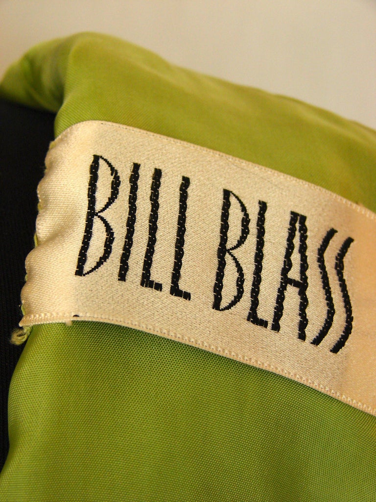 Bill Blass Evening Gown Ombre Metallic Emerald Sequins 70s Size 8 At