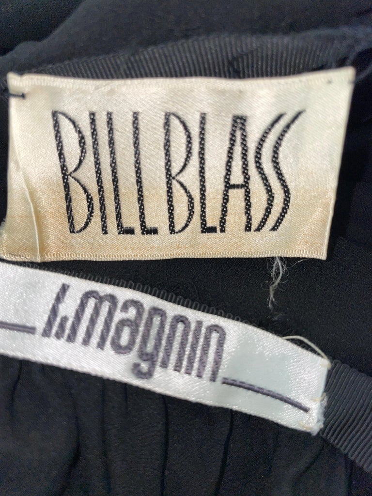 Bill Blass for I Magin 1980's Ruffled Black Silk Halter Dress For Sale ...