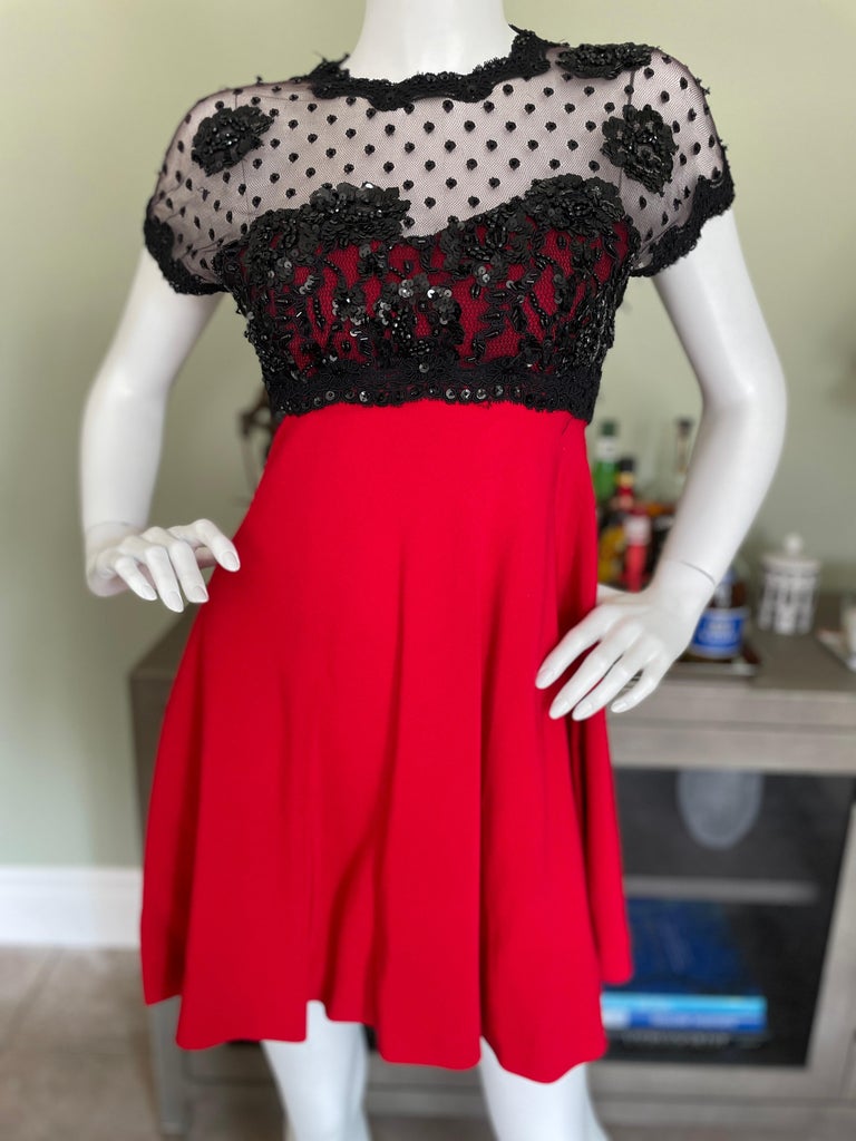 Bill Blass for Saks Fifth Avenue 1980's Sheer Sequin Cocktail Dress For ...