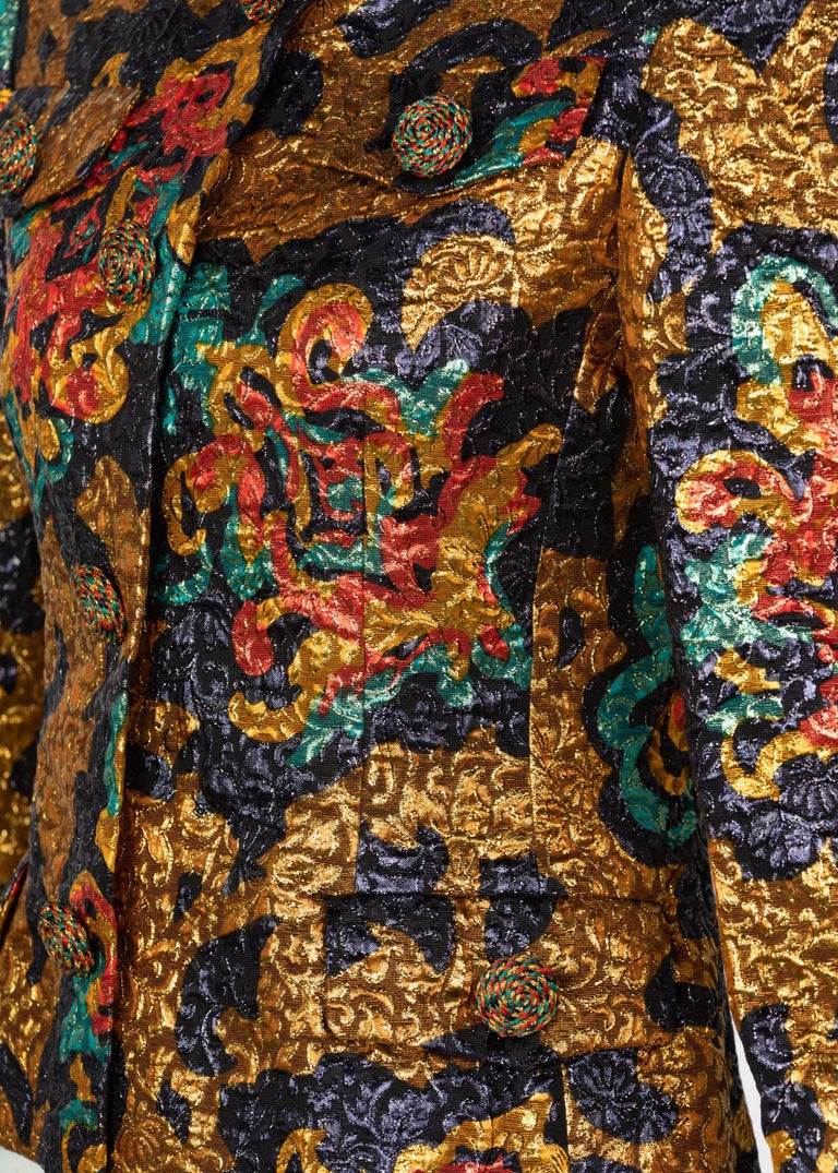 Bill Blass Metallic Brocade Jacket, 1990s For Sale at 1stDibs