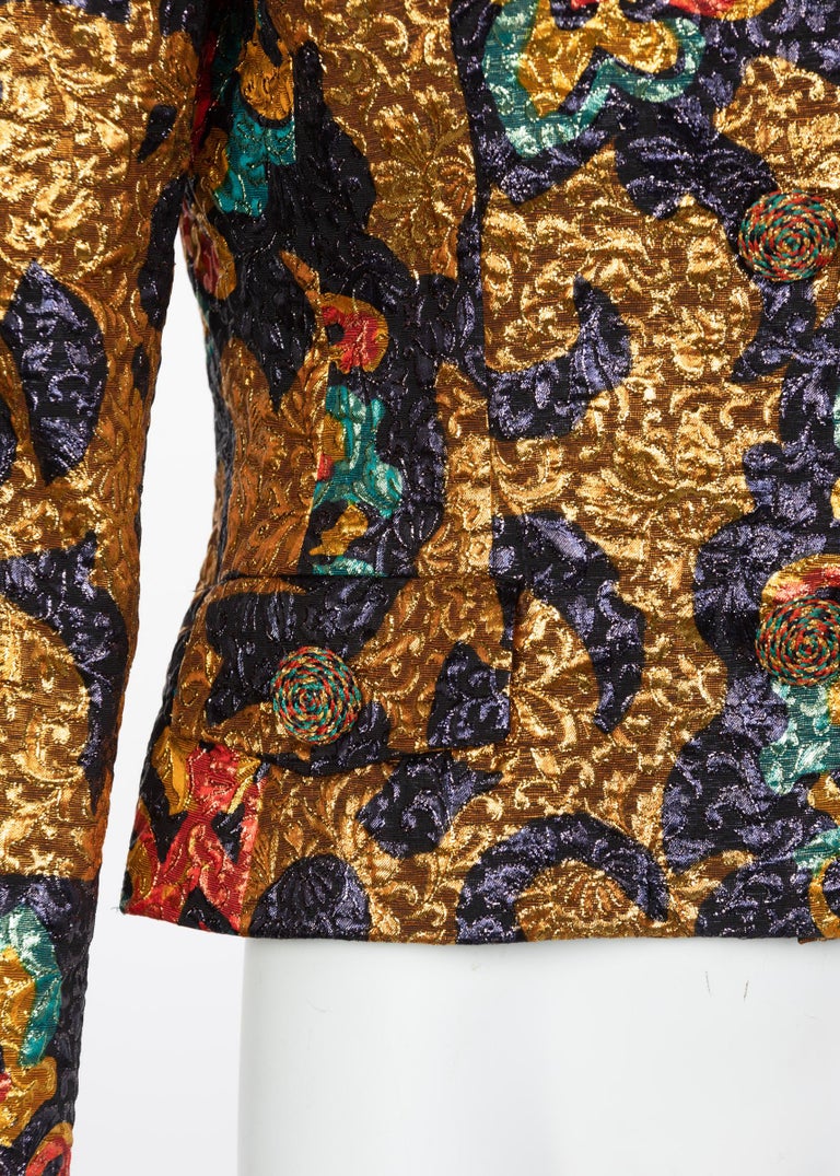 Bill Blass Metallic Brocade Jacket, 1990s For Sale at 1stDibs