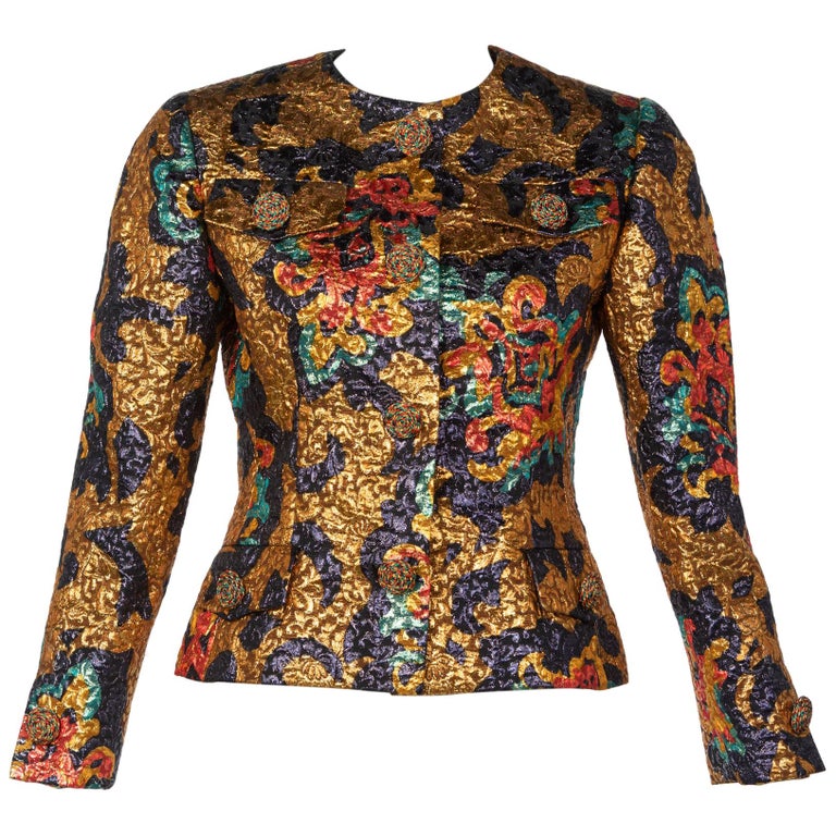 Bill Blass Metallic Brocade Jacket, 1990s For Sale at 1stDibs