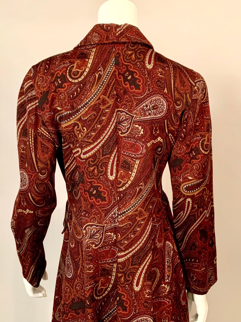 Bill Blass Paisley Patterned Coat in a Larger Size For Sale at 1stDibs