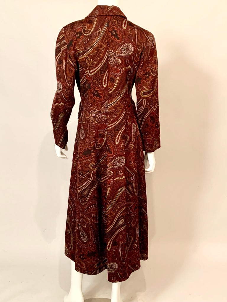 Bill Blass Paisley Patterned Coat in a Larger Size For Sale at 1stDibs