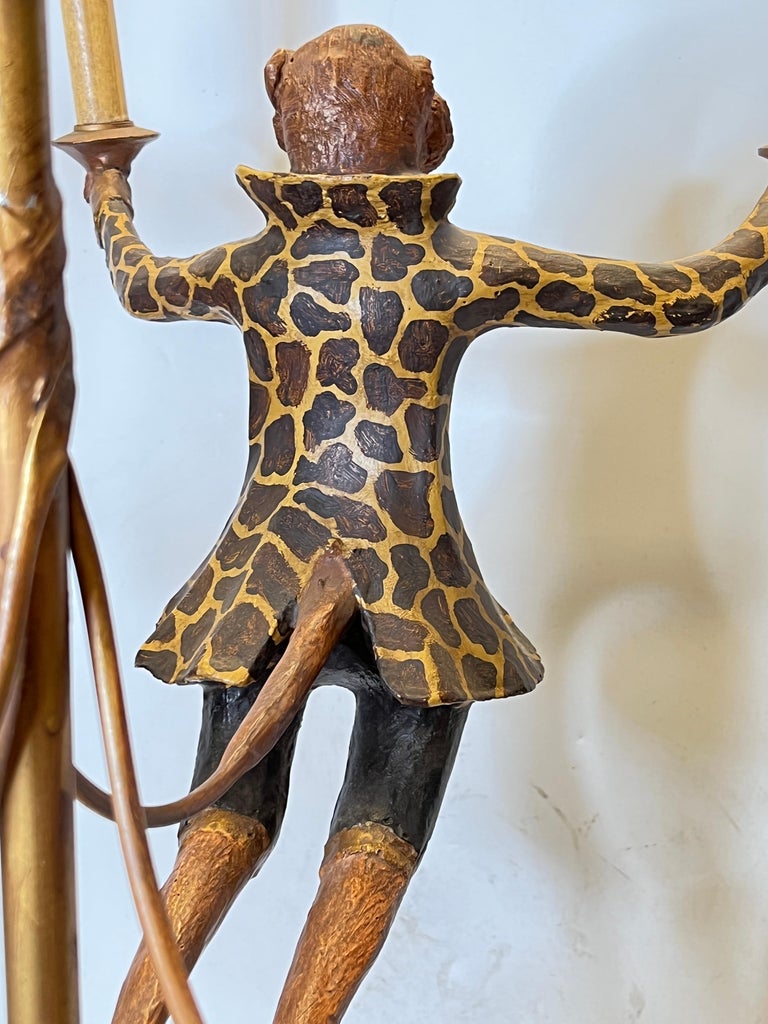 Bill Huebbe Figural Monkey Six-Light Chandelier at 1stDibs