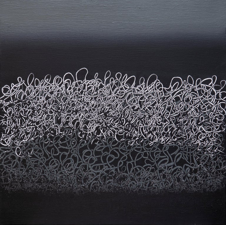 Bill Maggio - Medium Black White Abstract Contemporary Detailed Oil ...