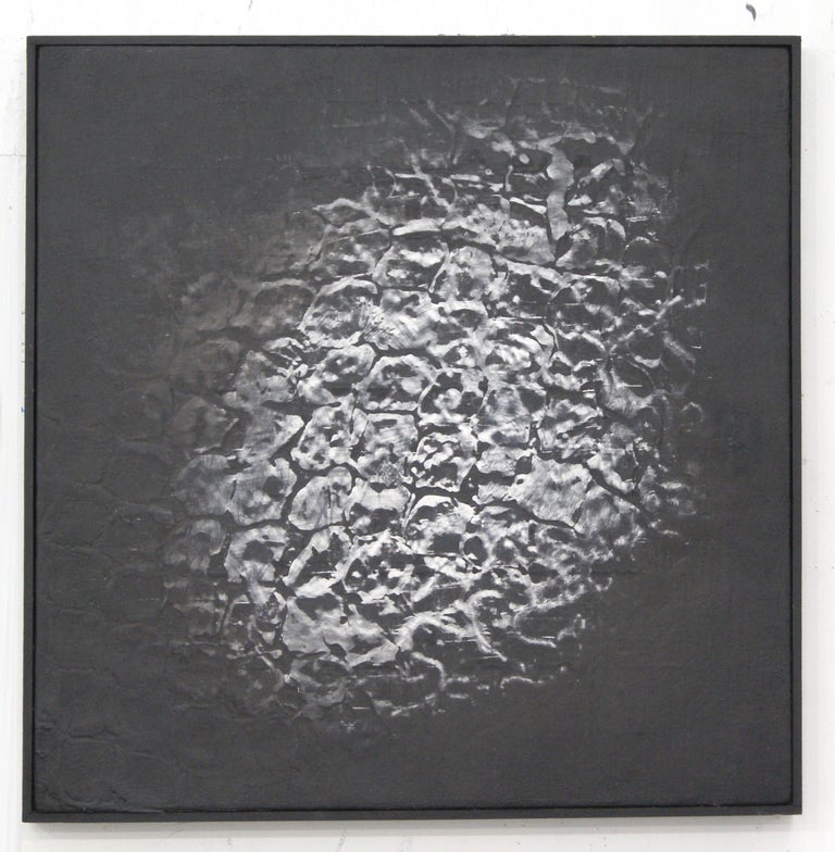 Bill Maggio - Small Contemporary Black and White Texture Oil Painting ...