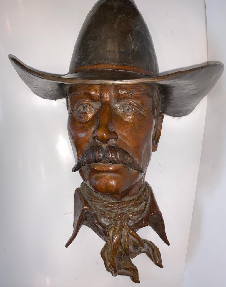 Bill Nebeker - Bronze Cowboy Wall Mount edition # 13/25, LARGE 19" For ...