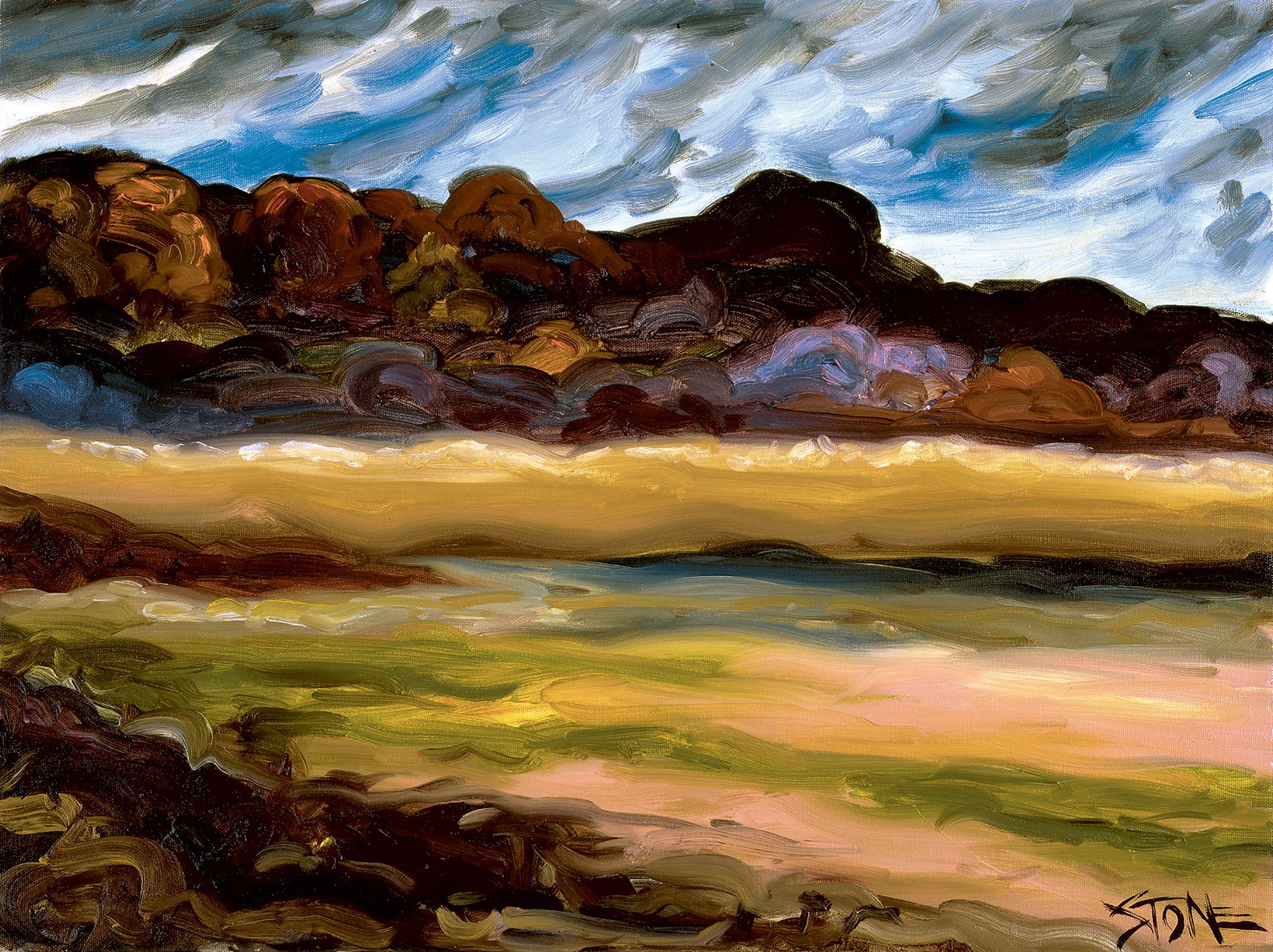 Bill Stone - AGGRESSIVE FALL, Painting, Oil on Canvas For Sale at 1stDibs