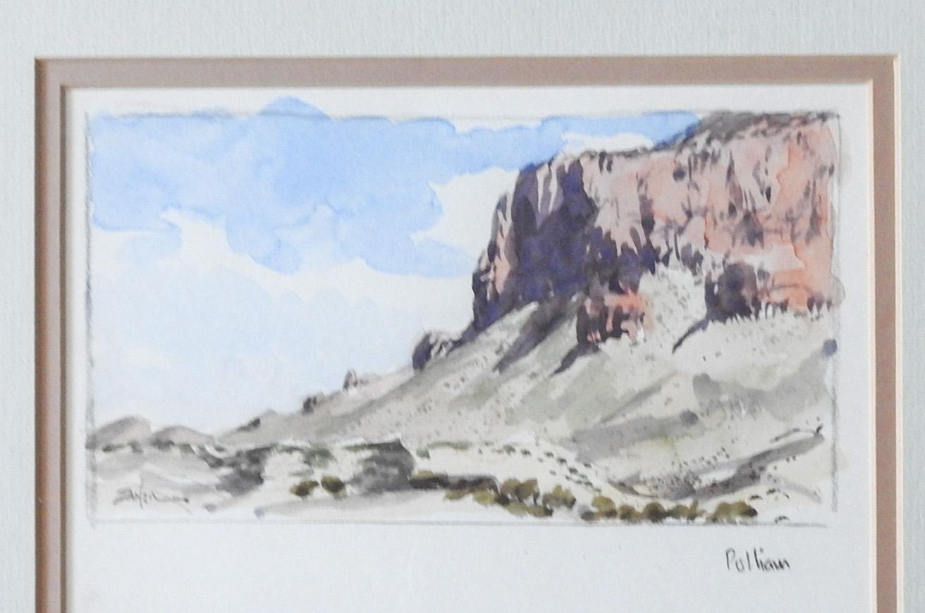 Bill Zaner Big Bend Pulliam Peak Watercolor Painting at 1stDibs