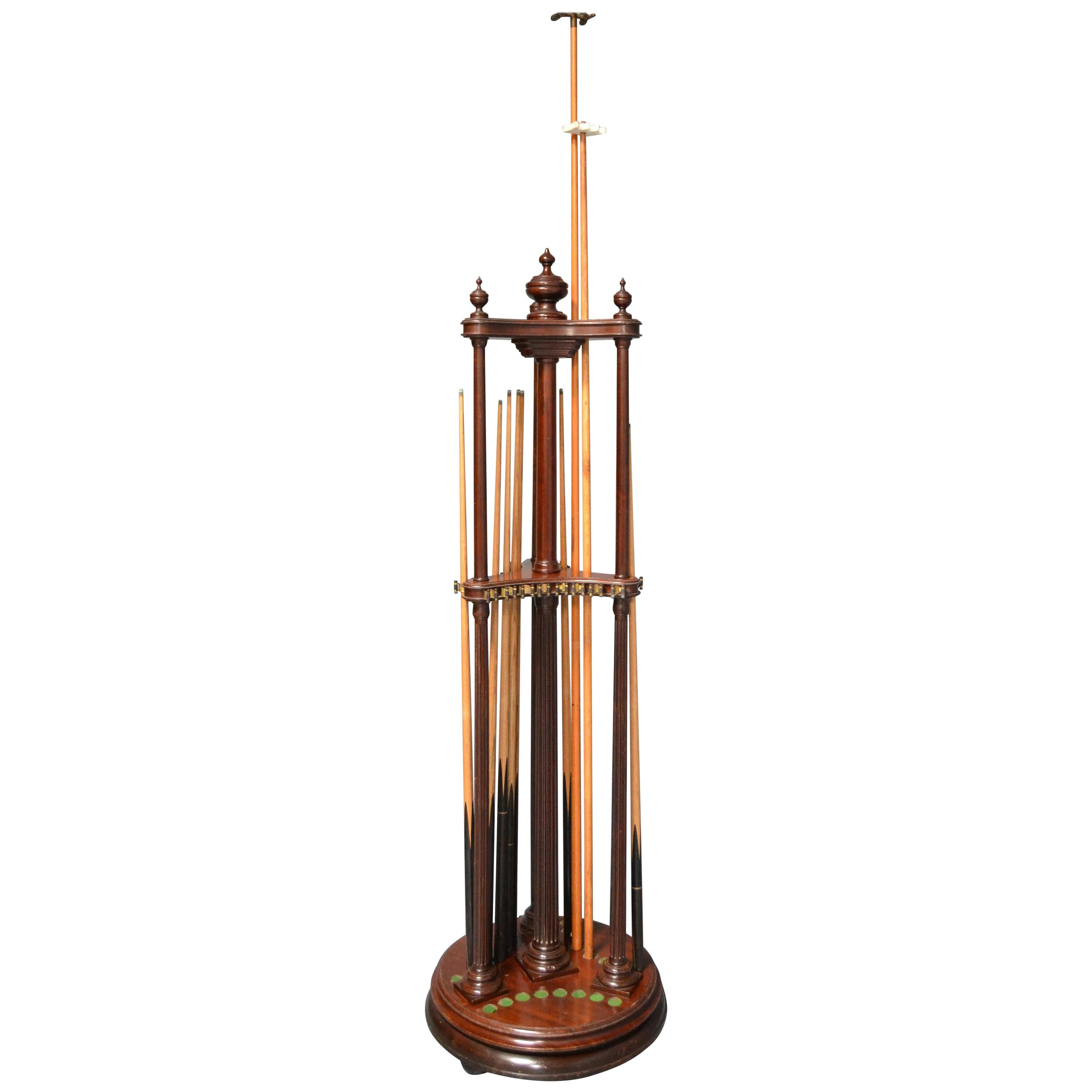 Billiard snooker pool cue stand revolving rack english victorian 1870 ...