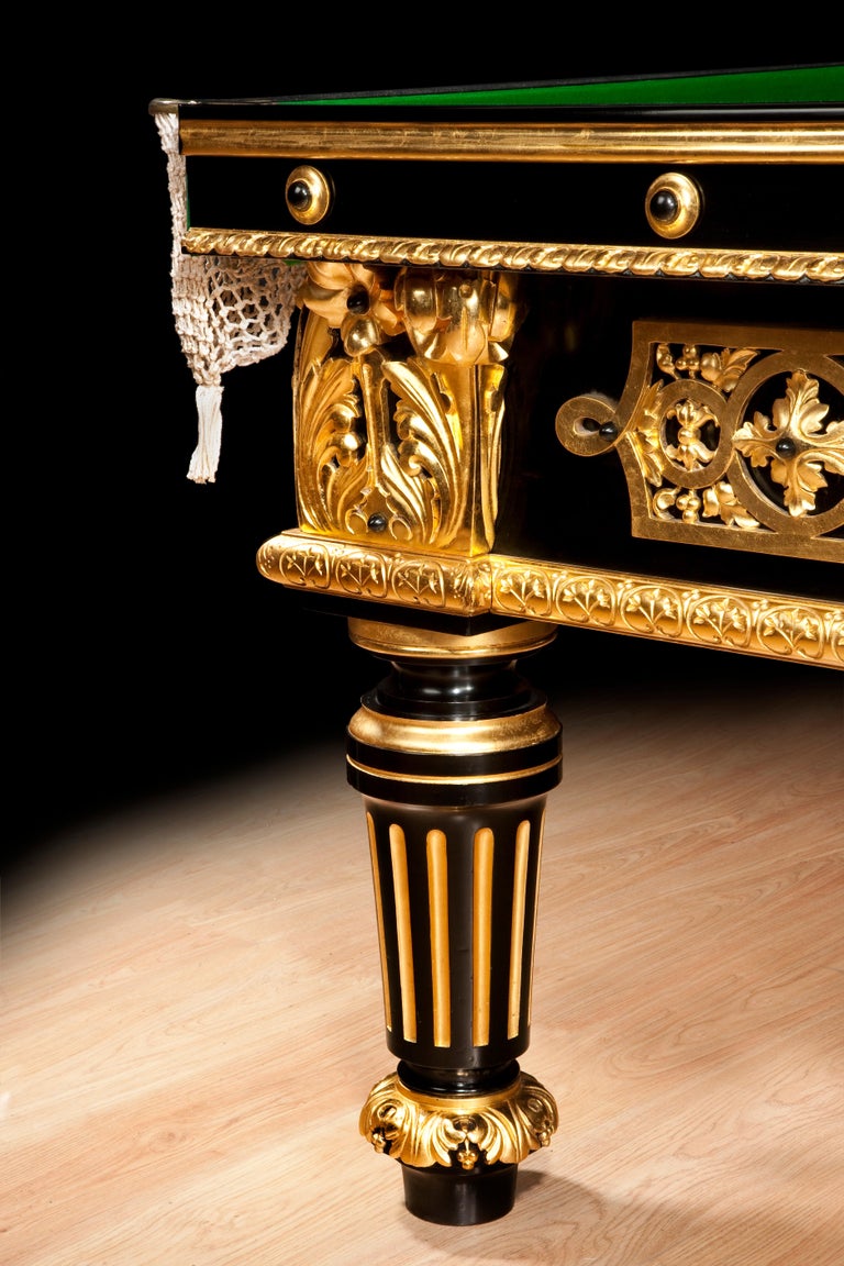 Billiard Snooker POOL Table Gilded Carved English, London, 1895 For ...