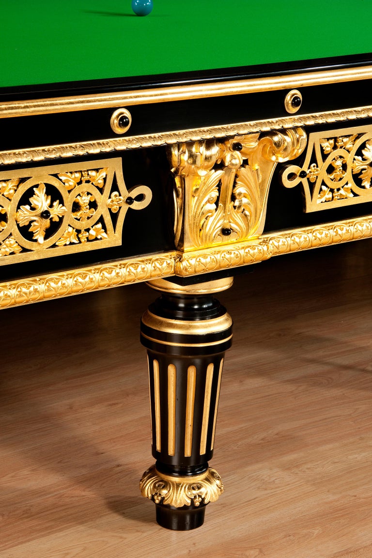 Billiard Snooker POOL Table Gilded Carved English, London, 1895 For ...