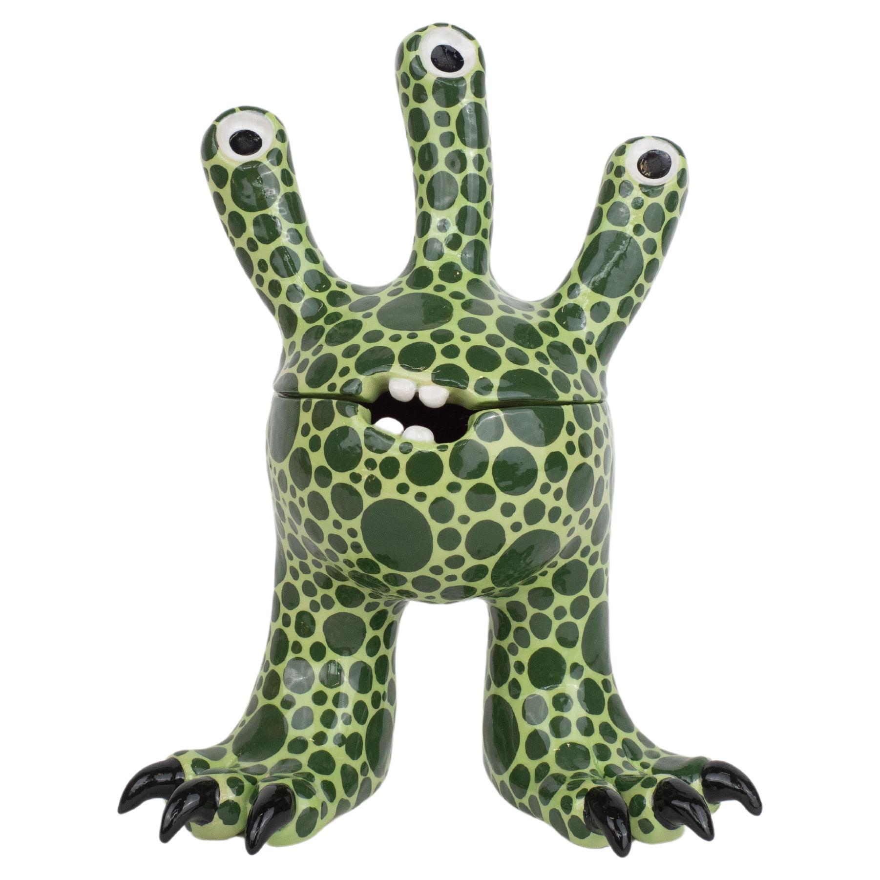 Billie Monster Pot - Green Polka For Sale at 1stDibs