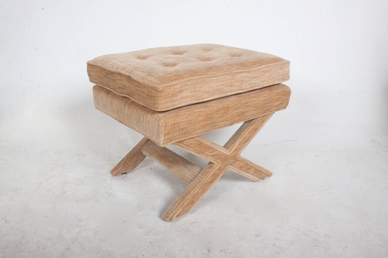 Hollywood Regency Billy Baldwin Style X-Base Stool or Ottoman at ...