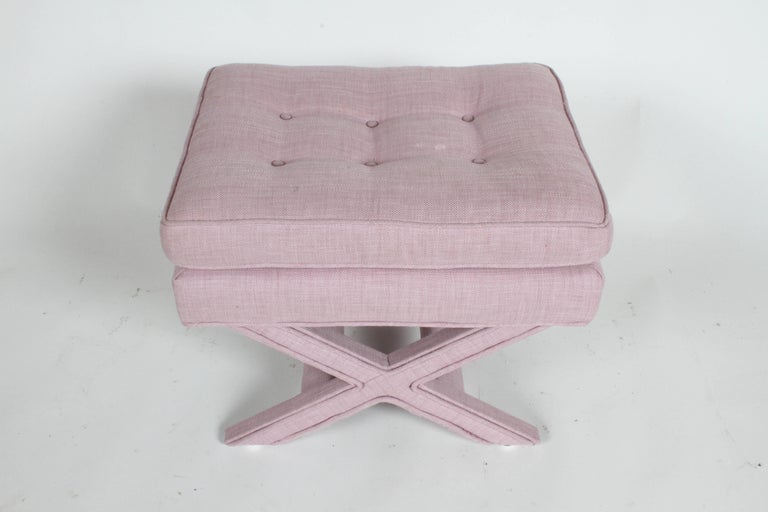 Billy Baldwin Style X-Base Stool or Ottoman at 1stDibs | x-base stool