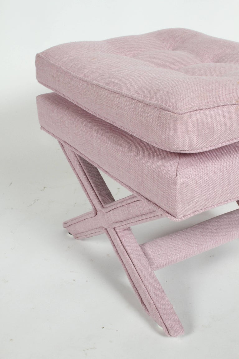 Billy Baldwin Style X-Base Stool or Ottoman at 1stDibs | x-base stool