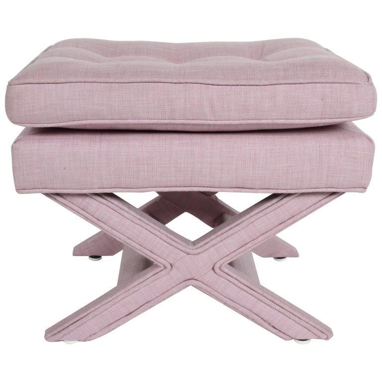 Billy Baldwin Style X-Base Stool or Ottoman at 1stDibs | x-base stool