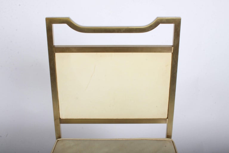 Billy Haines Style Mid-Century Modern Brass Desk Chair at 1stDibs ...