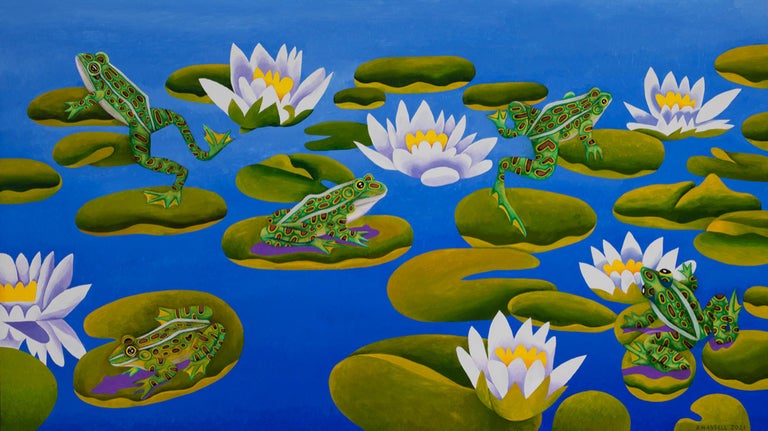 Billy Hassell - Frogs and Blooming Lilies For Sale at 1stDibs