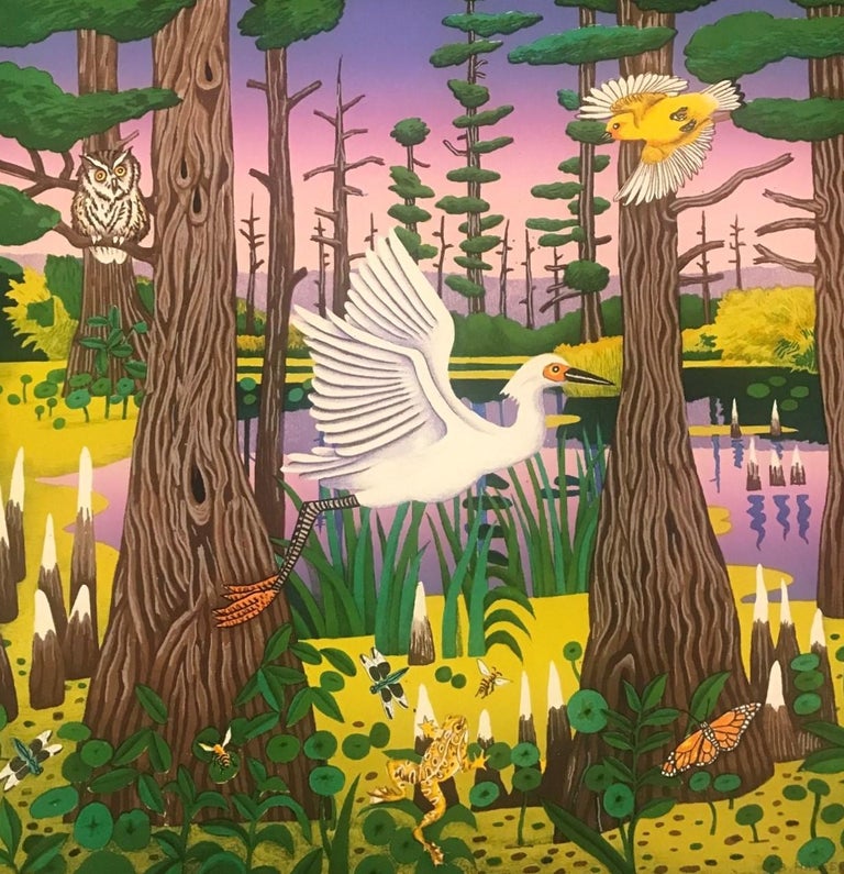 Billy Hassell - Egret, Grassy Lake (7/30) For Sale at 1stDibs