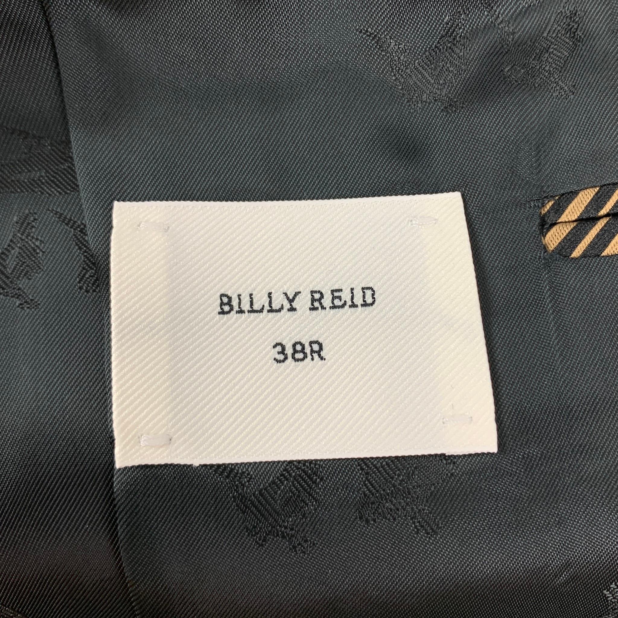 BILLY REID Size 38 Charcoal Brown Plaid Wool Silk Sport Coat For Sale ...