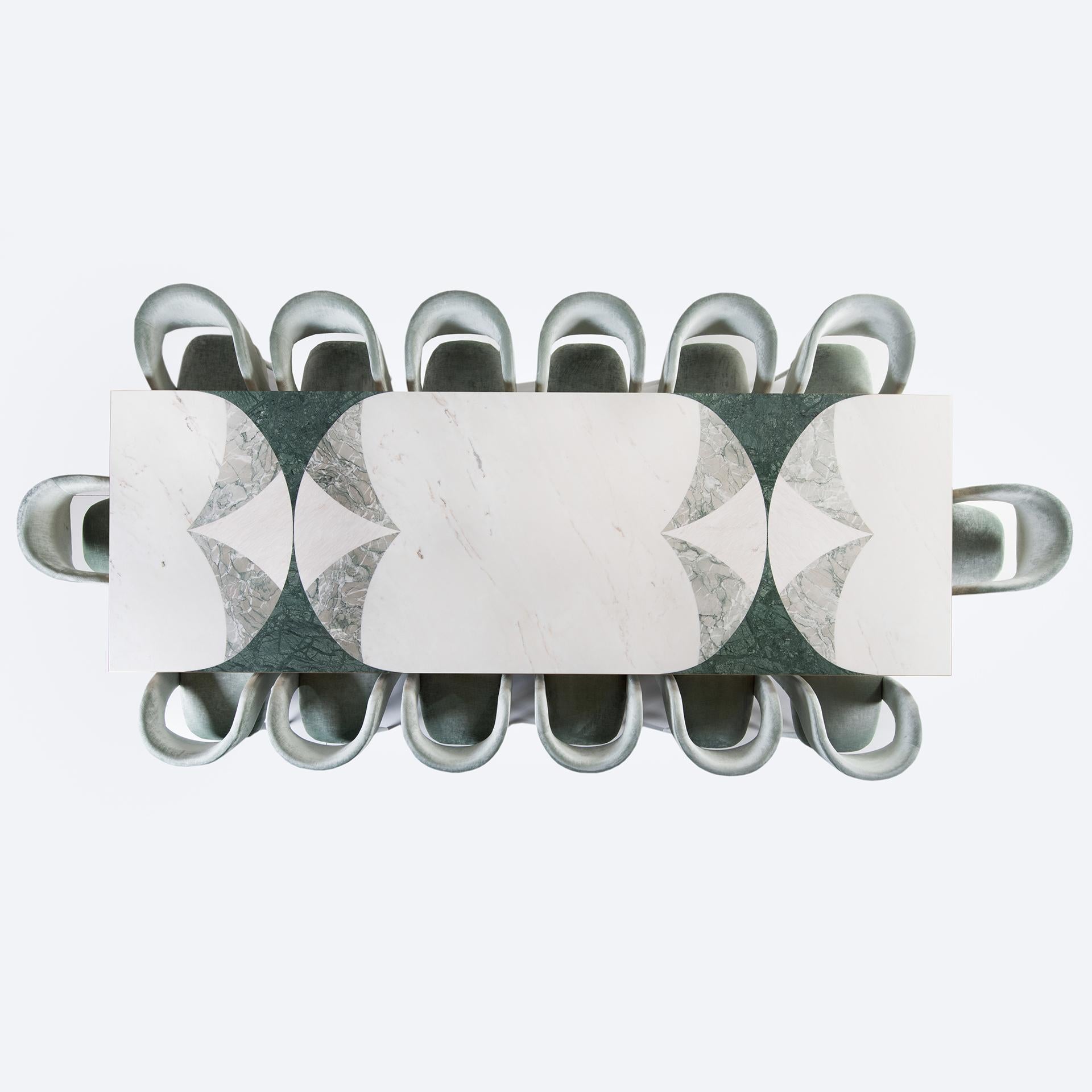 Modern Biloba Dining Table, Marble, 12-Seat, Handmade in Portugal by ...