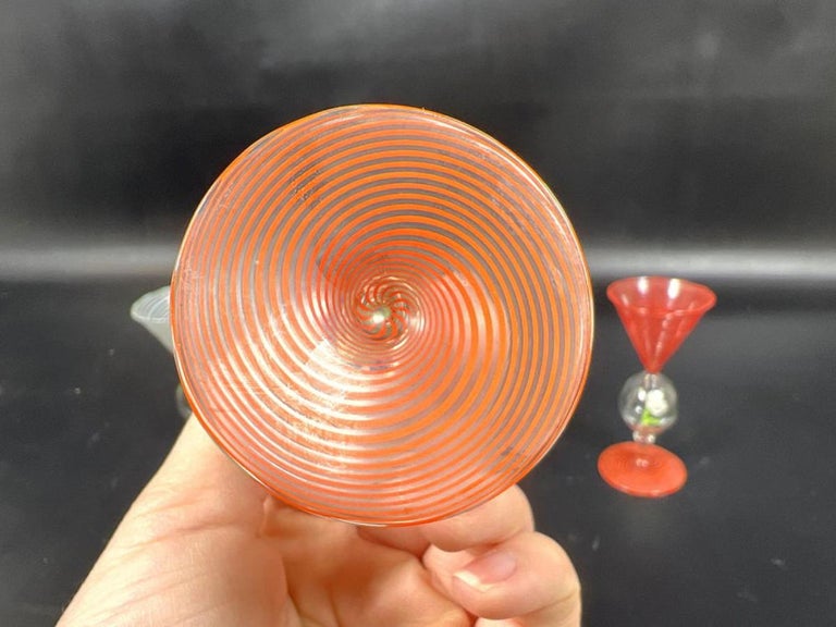 Bimini Glass Set of Venetian-style Cordial Glasses with Flower ...