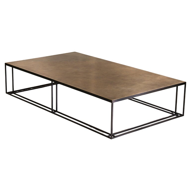 Binate Coffee Table — Extra Large — Blackened Steel Frame — Patinated ...