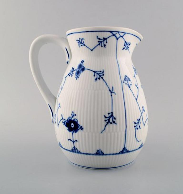 Bing and Grondahl, B&G blue fluted pitcher, Hotel/Restaurant Porcelain ...