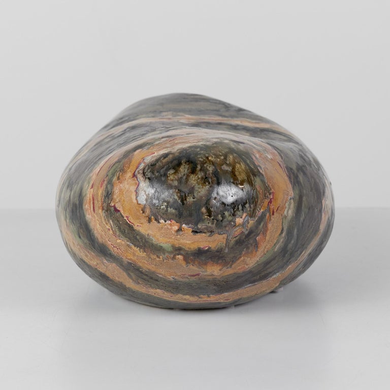 Biomorphic Ceramic Drip Glazed Sculpture For Sale at 1stDibs