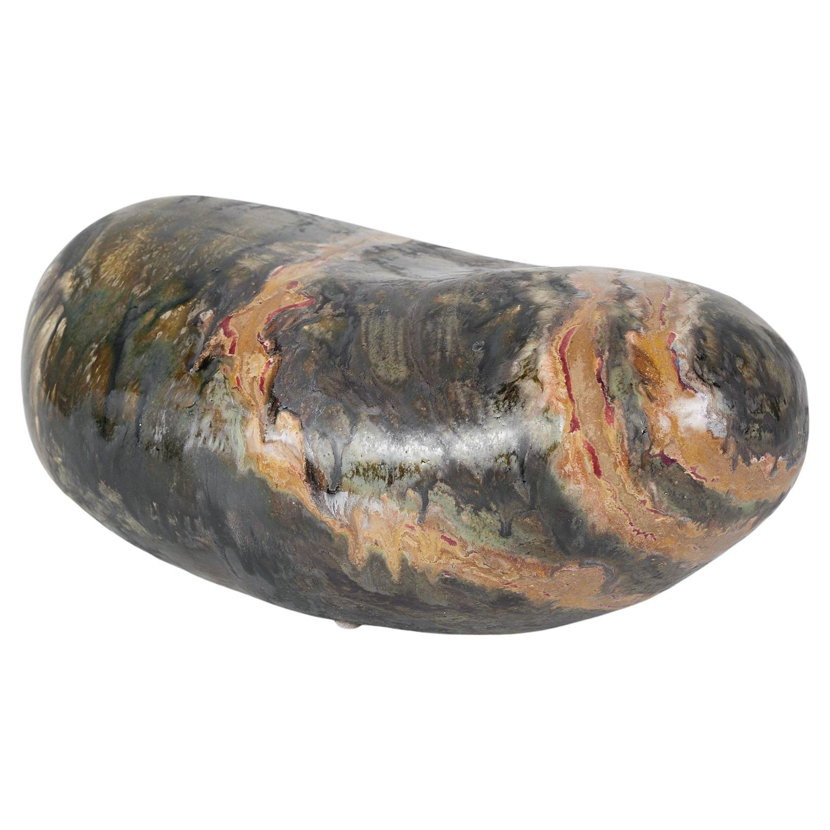 Signed Drip Glazed Abstract Ceramic Sculpture on Lucite Base For Sale ...