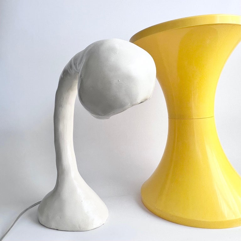 Biomorphic Line by Studio Chora, Table Lamp, Off-White Lacquer Finish ...