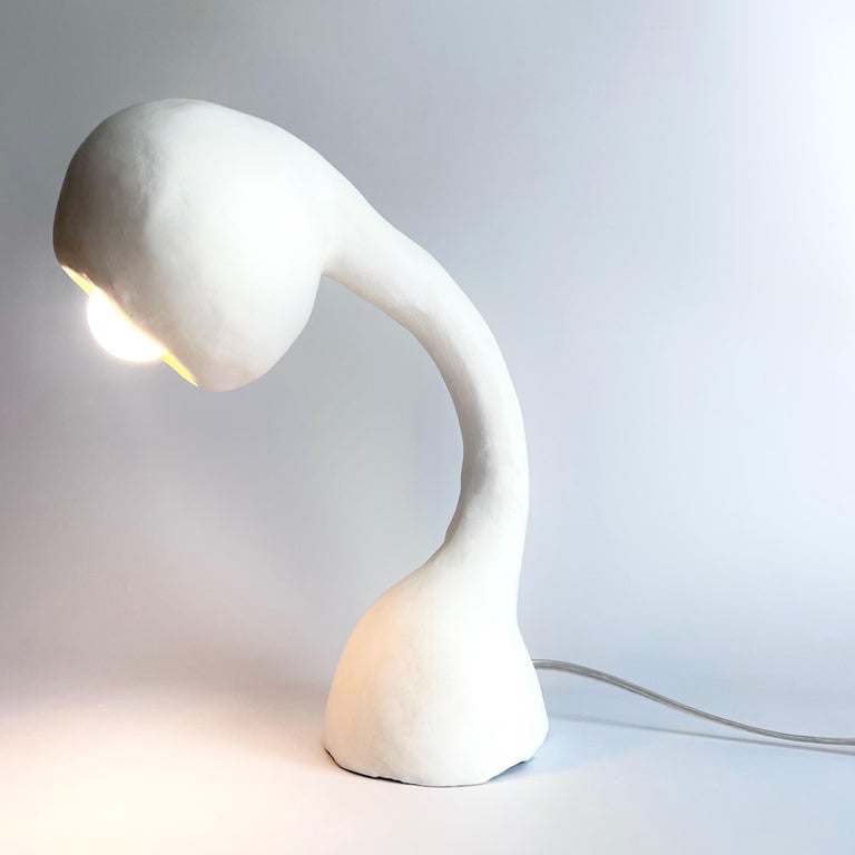 Biomorphic Line by Studio Chora, Table Lamp, White Lime Plaster, in ...