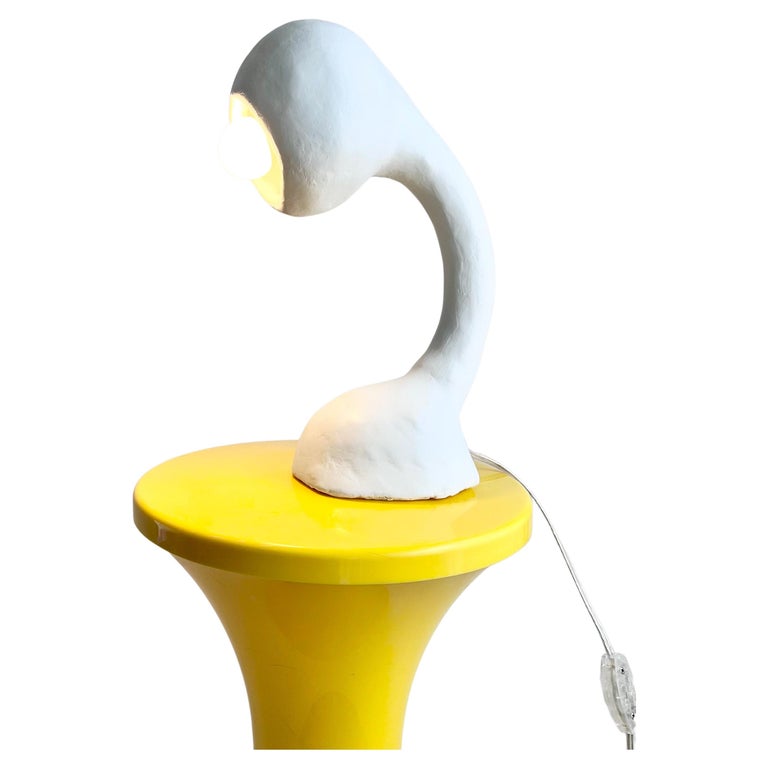 Biomorphic Line by Studio Chora, Task Table Lamp, White Lime Plaster ...