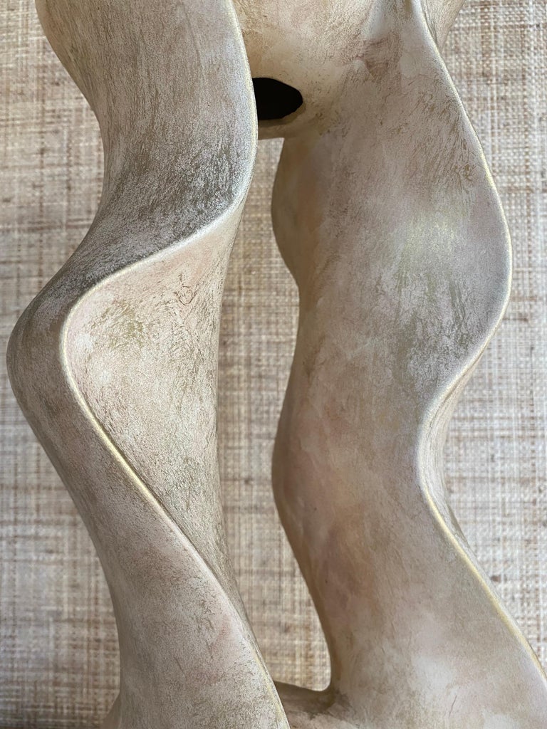 Biomorphic Post-Modern Freeform Ribbon Motif Plaster Table Lamp by Jaru ...