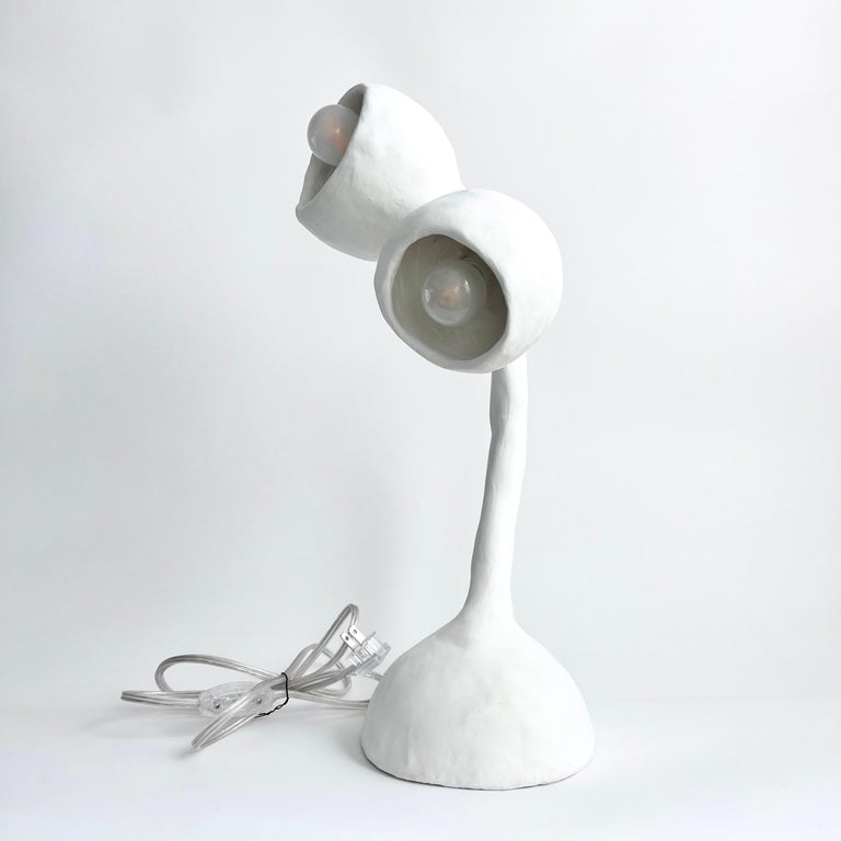 Biomorphic X2 by Studio Chora, Multi-Head Table Lamp, White Limestone ...