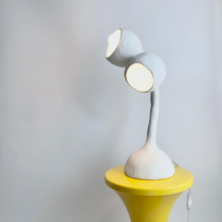 Biomorphic X2 by Studio Chora, Multi-Head Table Lamp, White Limestone ...