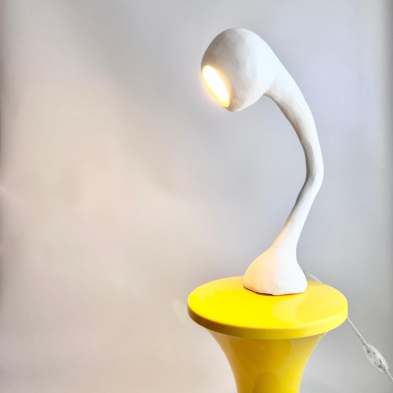 Biomorphic Xl Line by Studio Chora, Tall Table Lamp, White Limestone ...