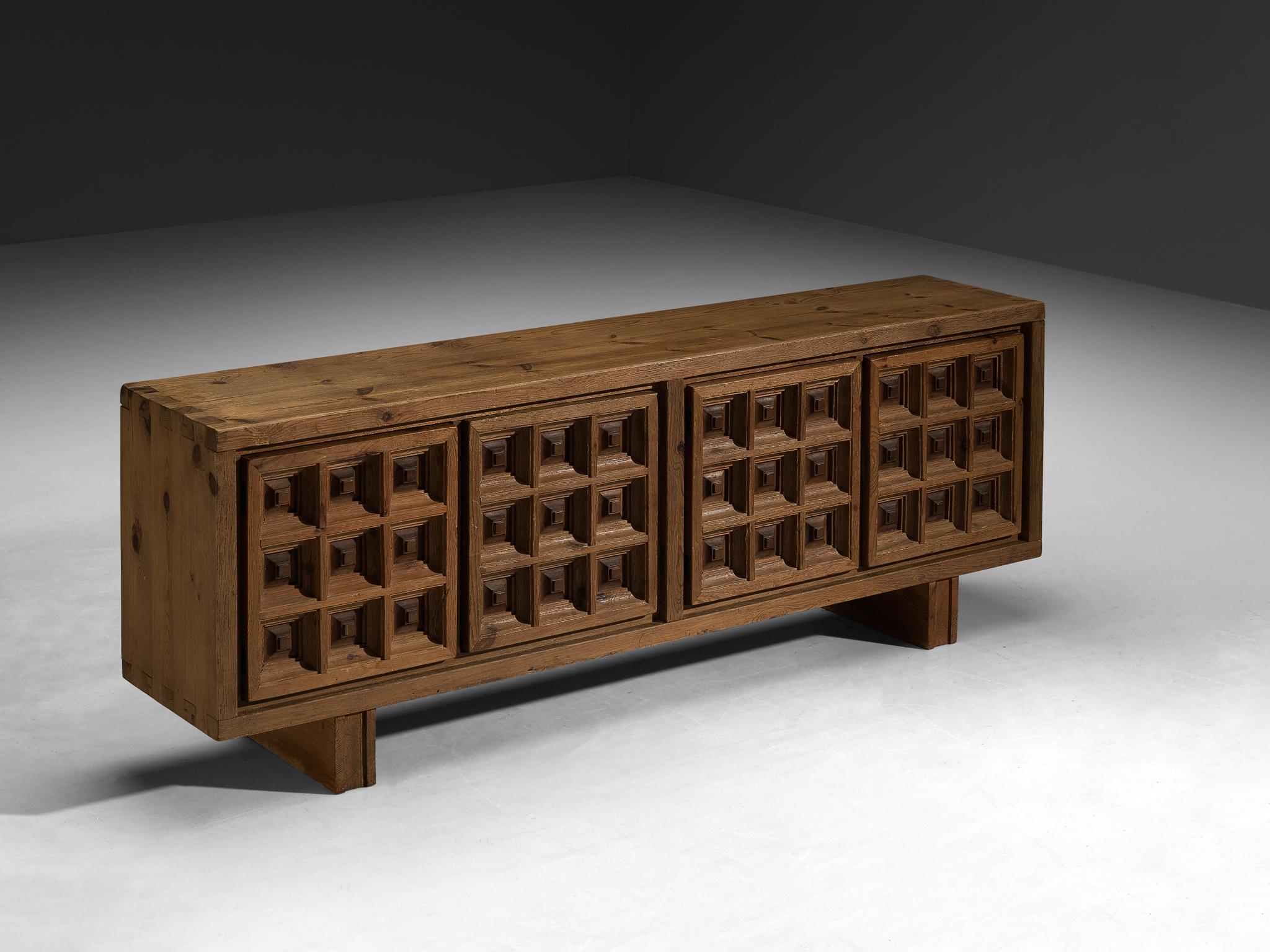 Biosca Spanish Sideboard in Stained Pine For Sale at 1stDibs