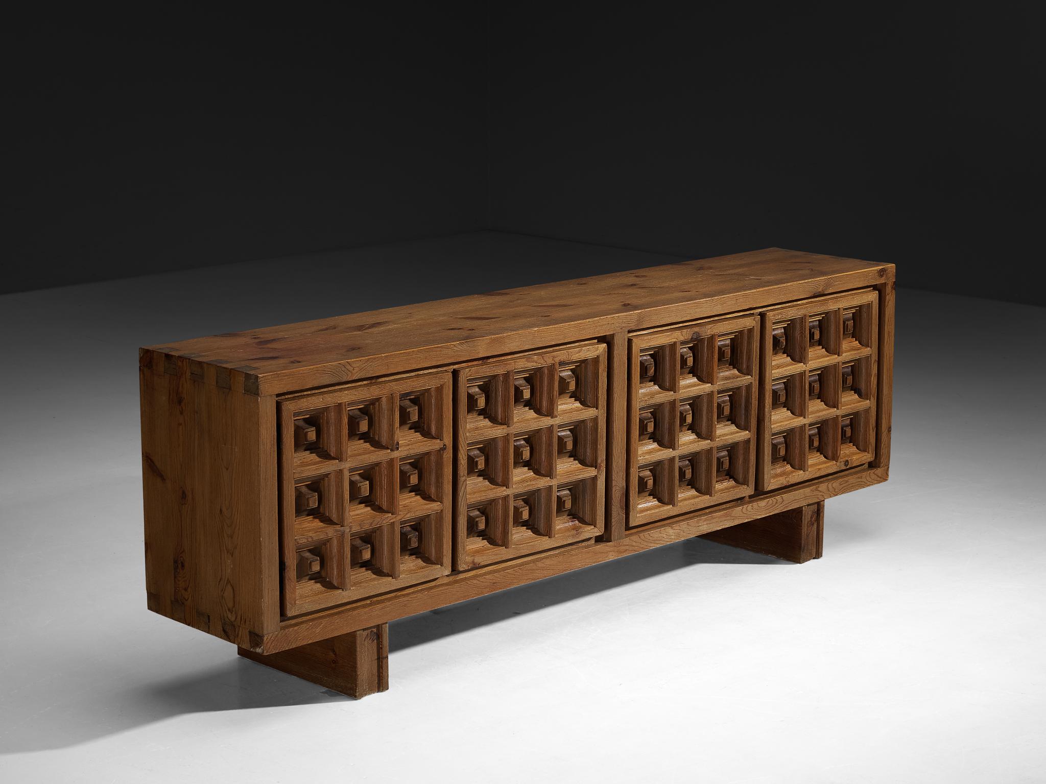 Biosca Spanish Sideboard in Stained Pine For Sale at 1stDibs