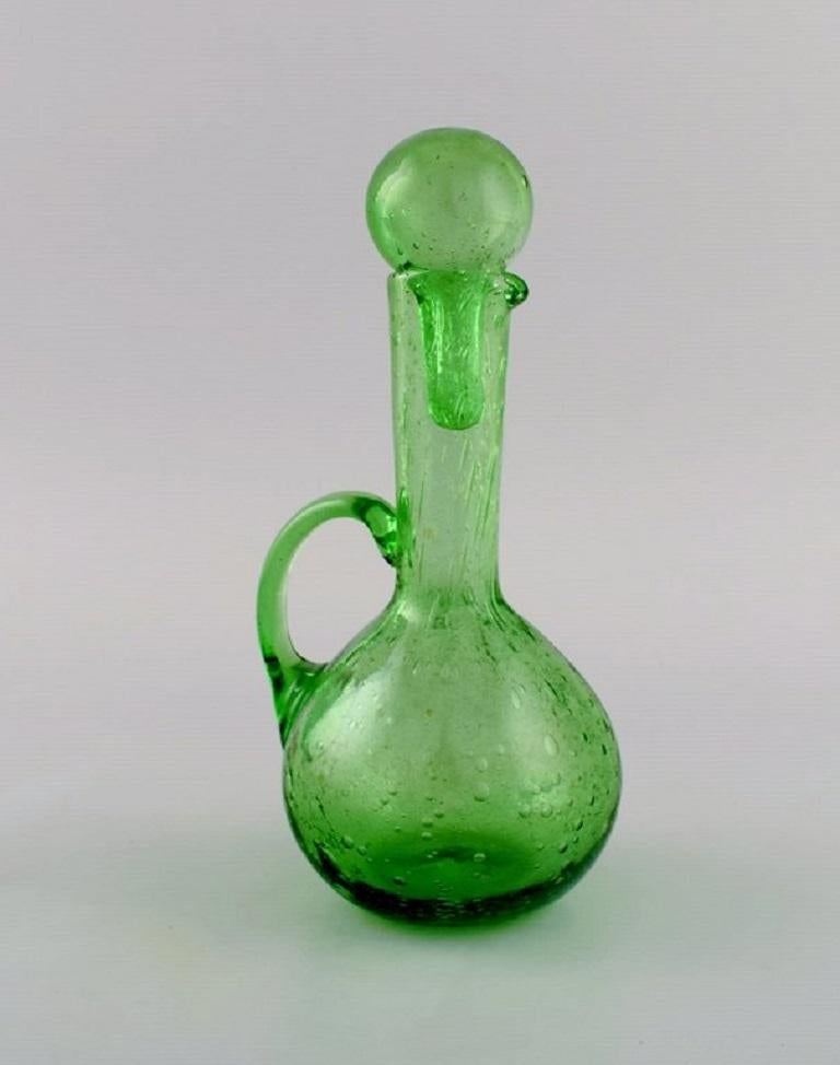 Biot, France, Two Decanters, Six Glasses and Two Small Jugs in Green ...