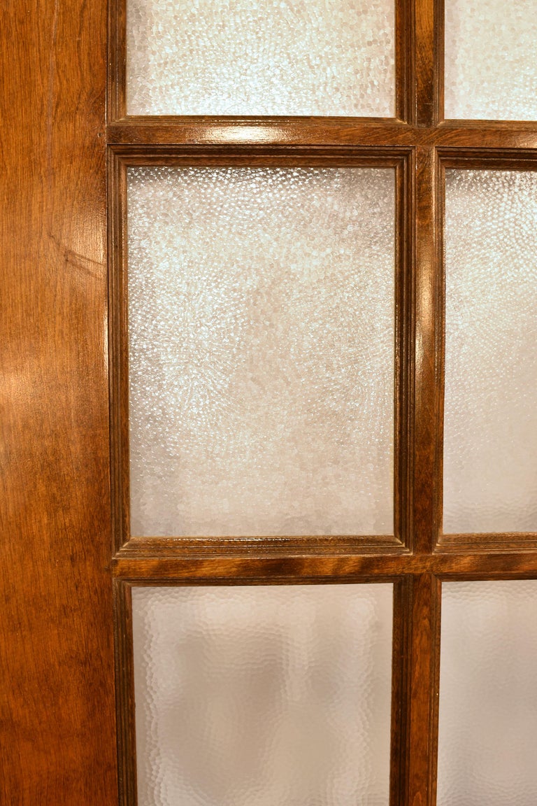 Birch 3/4 View Eight Lite Double Door Sets with Pebble Glass at 1stDibs