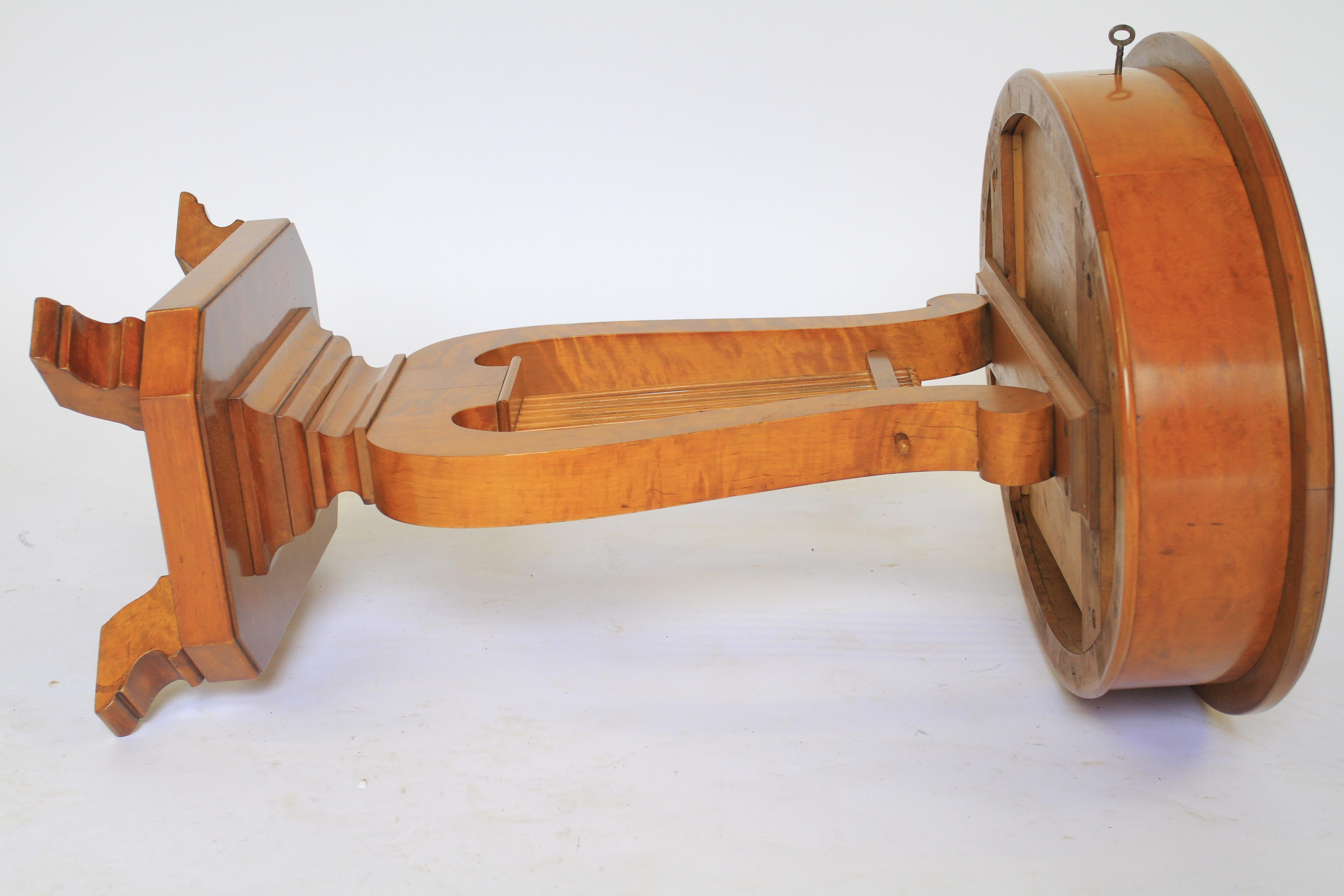 Birch Empire Style Lyre support Table circa 1900 For Sale at 1stDibs