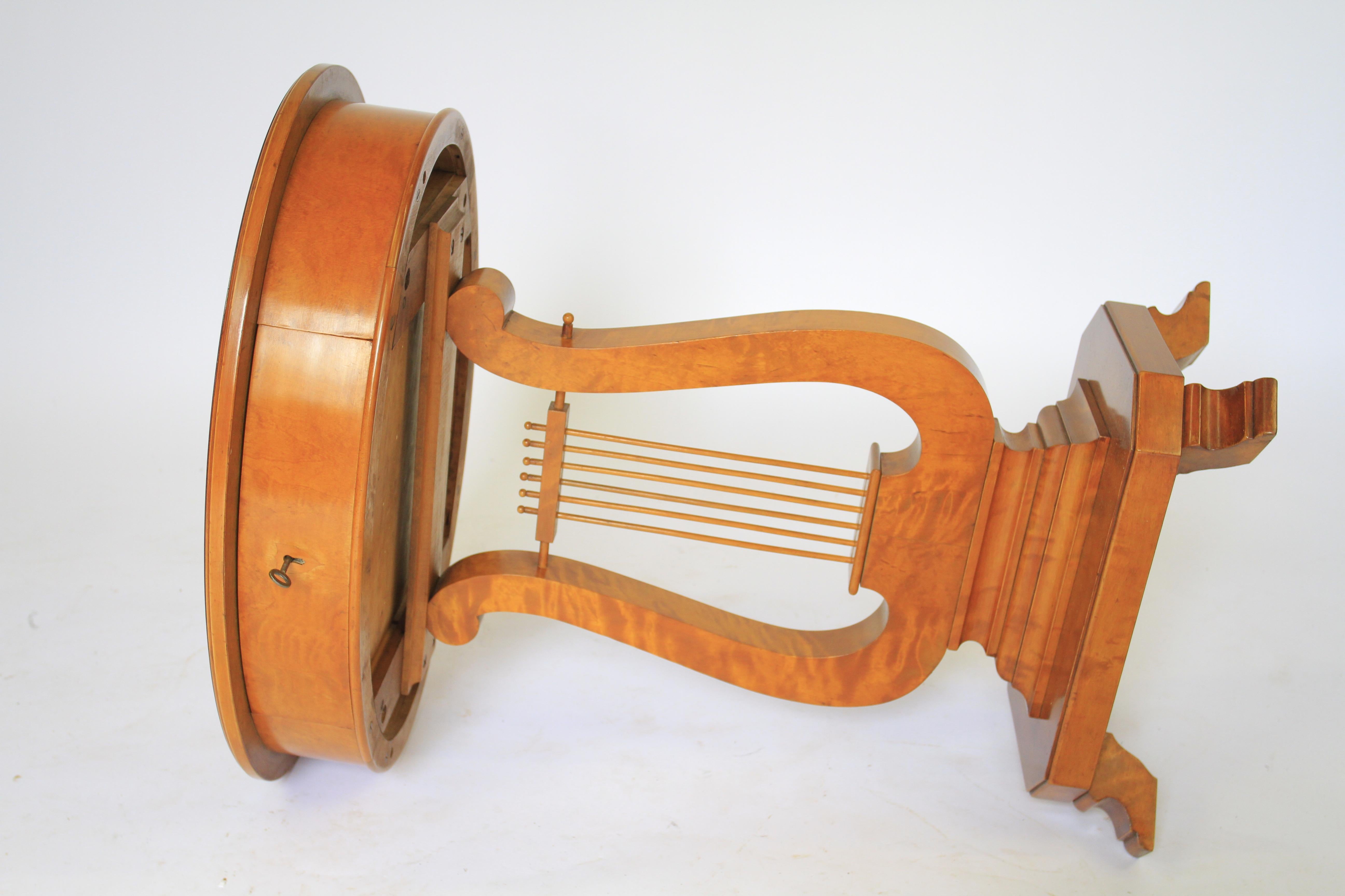 Birch Empire Style Lyre support Table circa 1900 For Sale at 1stDibs