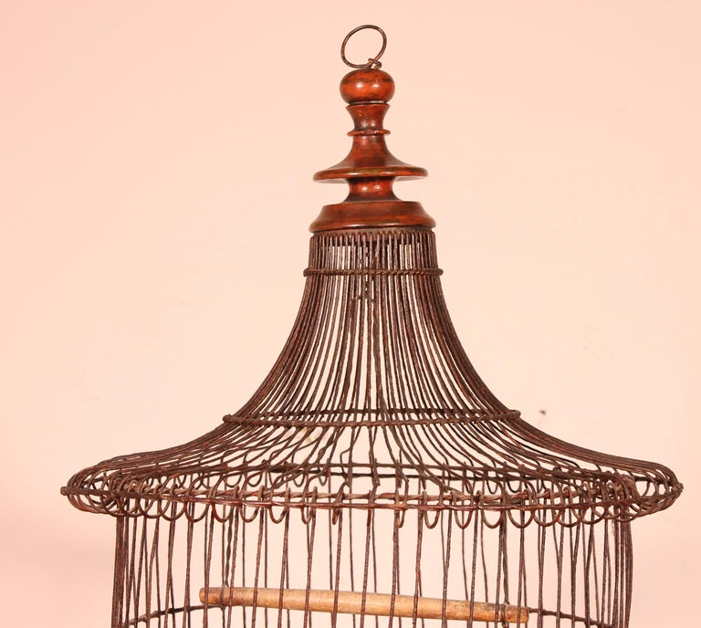 Bird Cage on Stand with Chinese Decor, 19 ° Century For Sale at 1stDibs